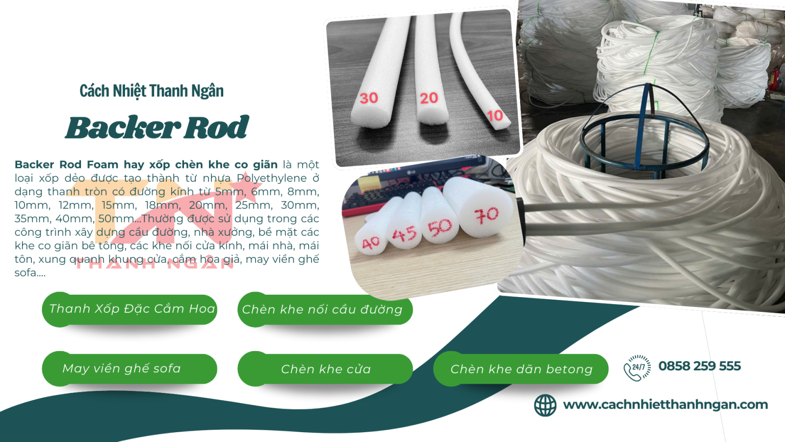 Đơn Vị Sản Xuất Thanh Xốp Chèn Khe ( Thanh Rod Đặc ) Giá Rẻ - 0858 259 555